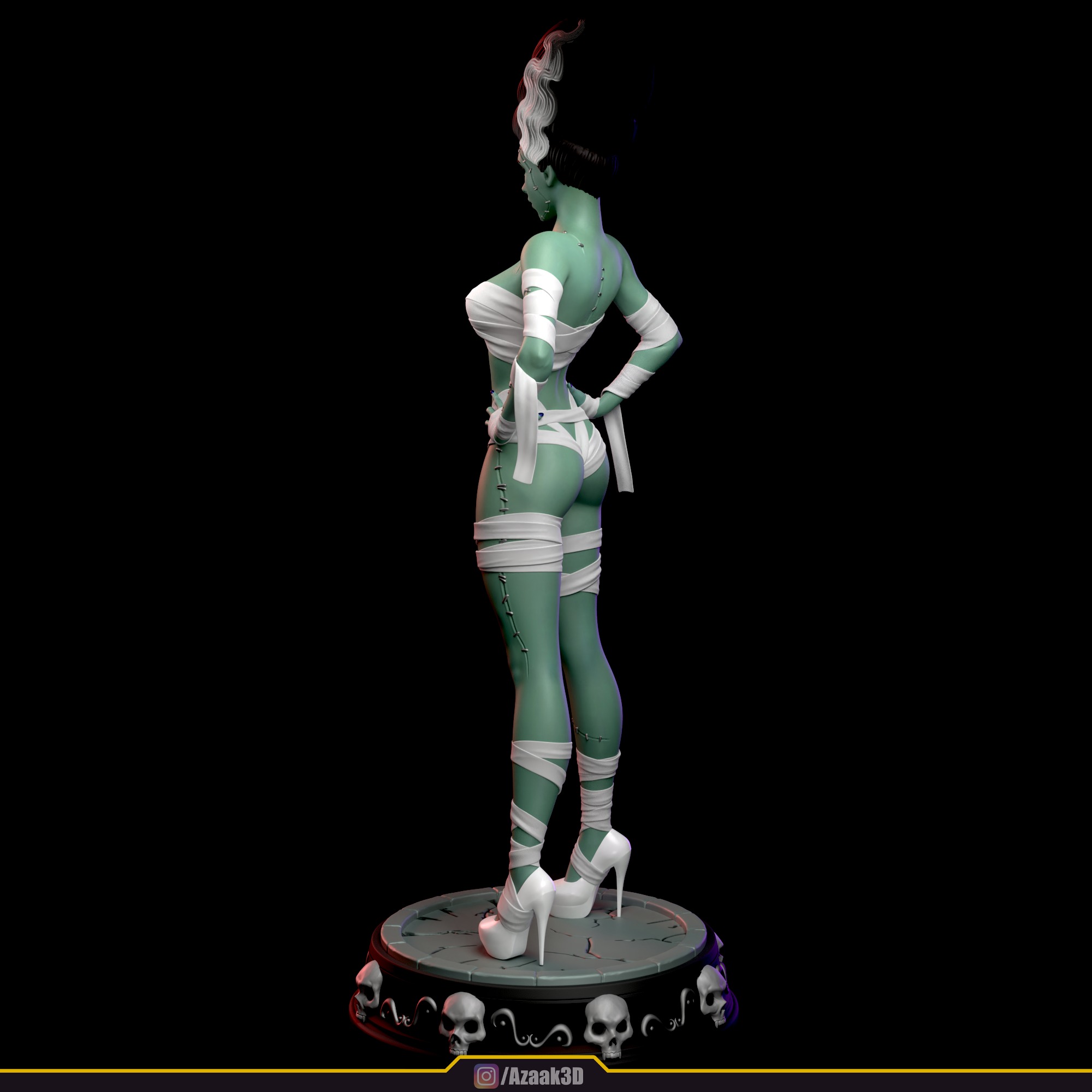 Bride of Frankenstein Pin up 3D model 3D printable | CGTrader