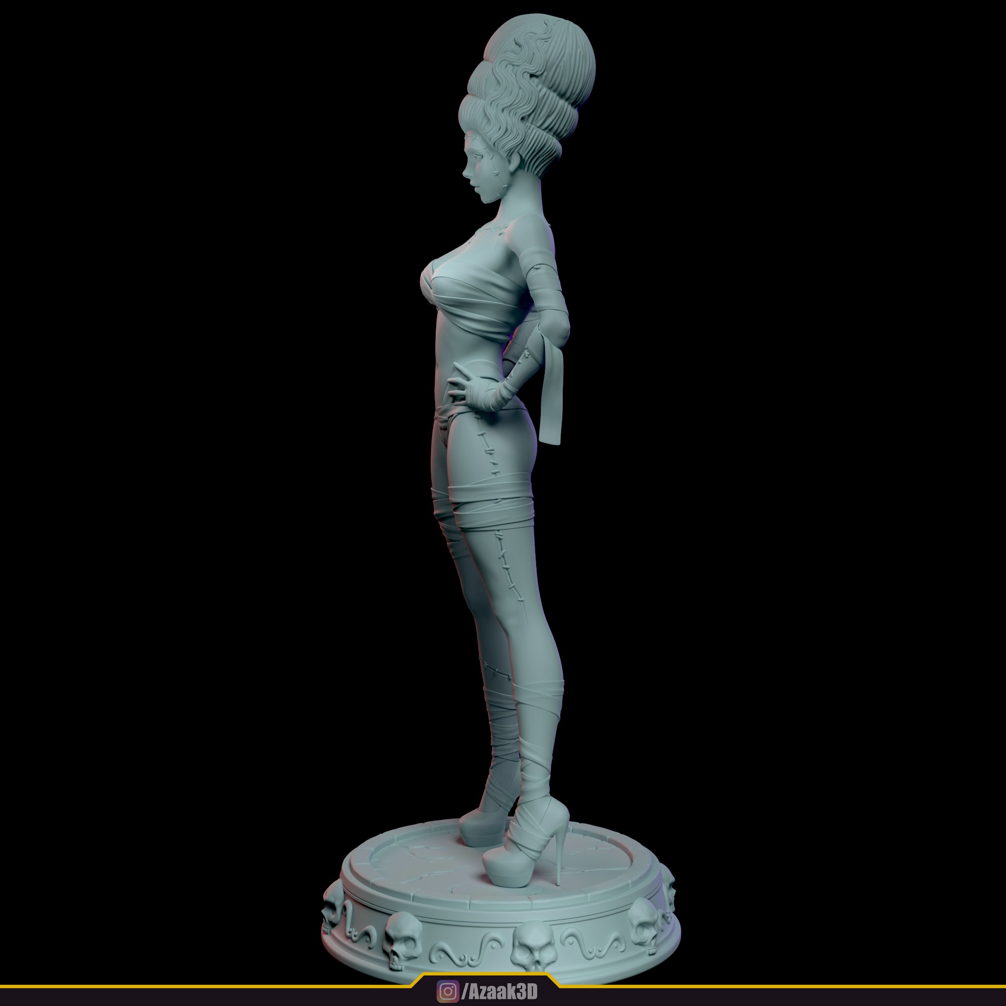 Bride of Frankenstein Pin up 3D model 3D printable | CGTrader