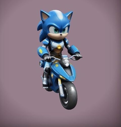 Sonic on Bike 3D model | CGTrader