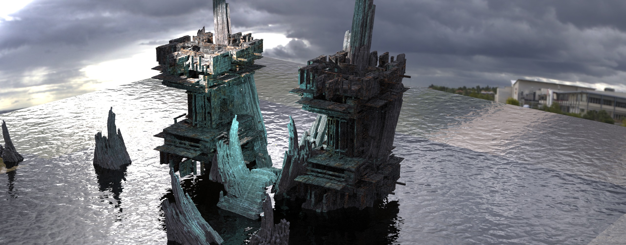 Deep space arena Towers 3D model | CGTrader