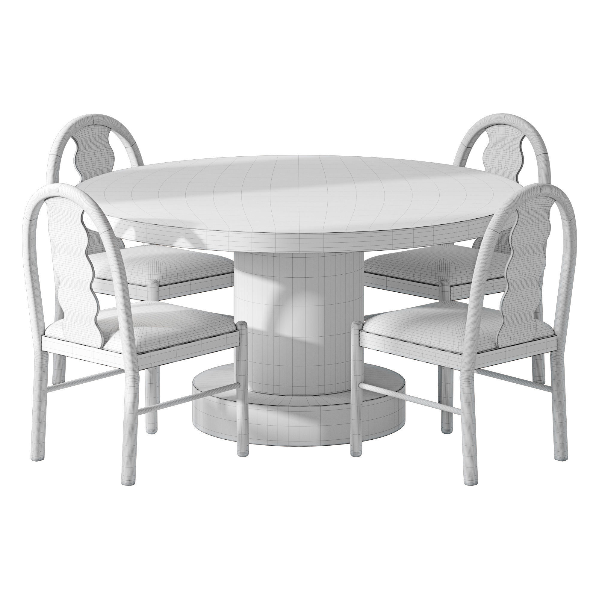 Karine Dining Table and Florent Dining Chair 3D model | CGTrader