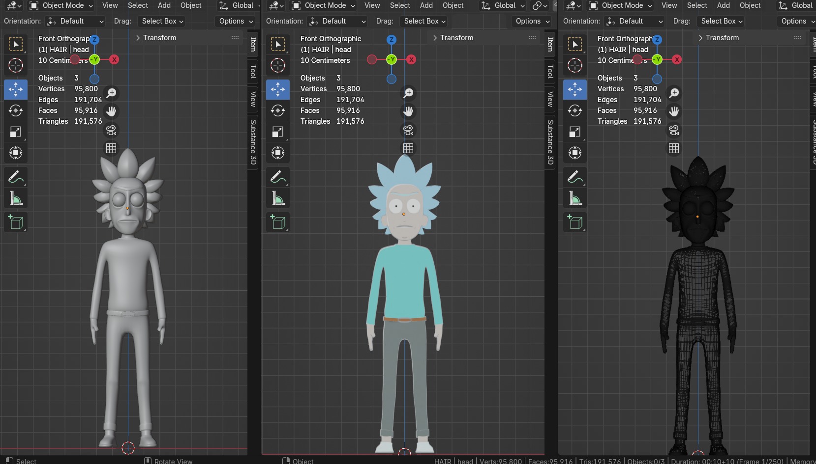 rick character cartoon rick and morty 3D model | CGTrader