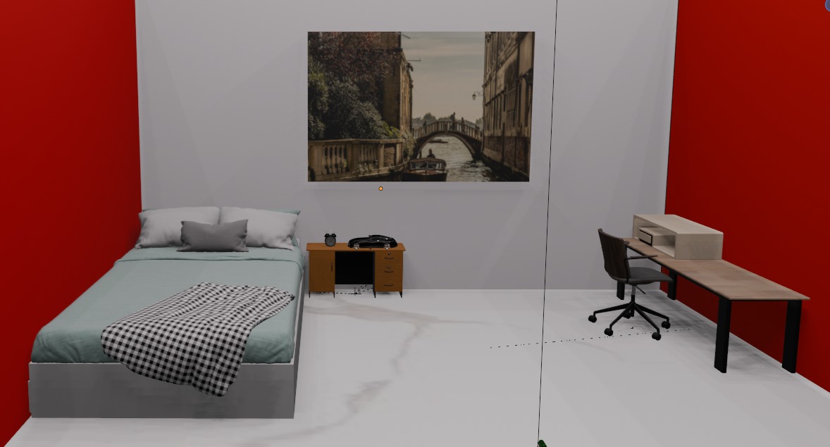 one room furniture free 3D model | CGTrader