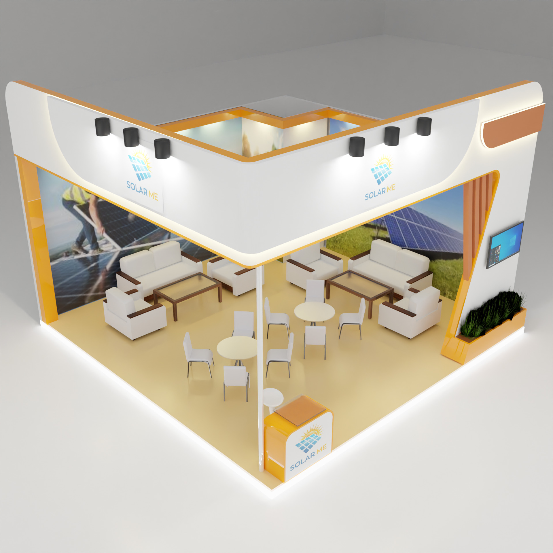 3D model Modern Solar Energy Exhibition Booth 3D Model VR / AR / low ...