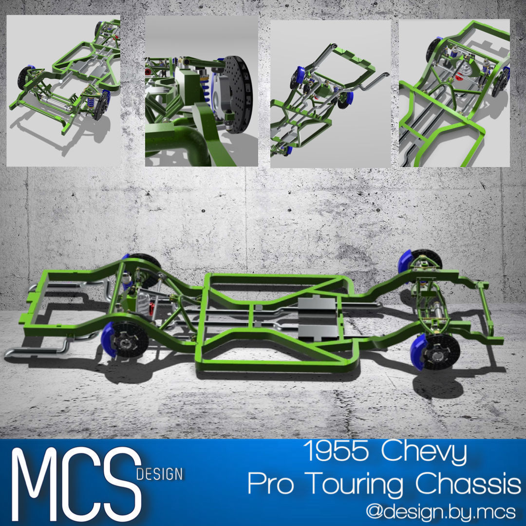 1955 Chevy Bel Air Pro Touring Chassis AMT 3D model 3D printable | CGTrader