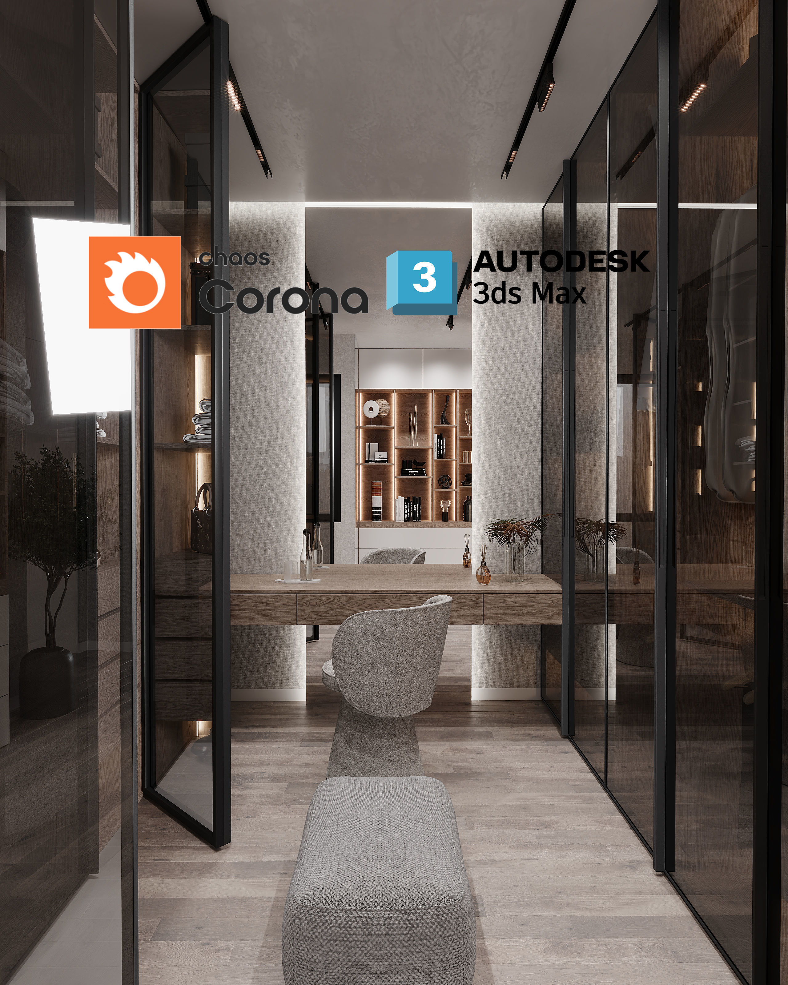 Corona Render Interior Wardrobe Modern Design 3D model free 3D model | CGTrader