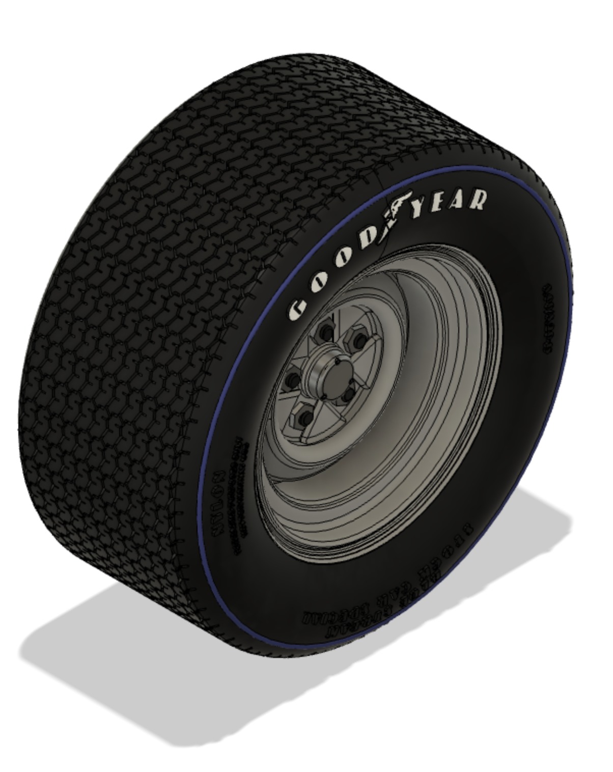 Nascar Wheels from 60s and 70s year plus Tires 3D model 3D printable ...