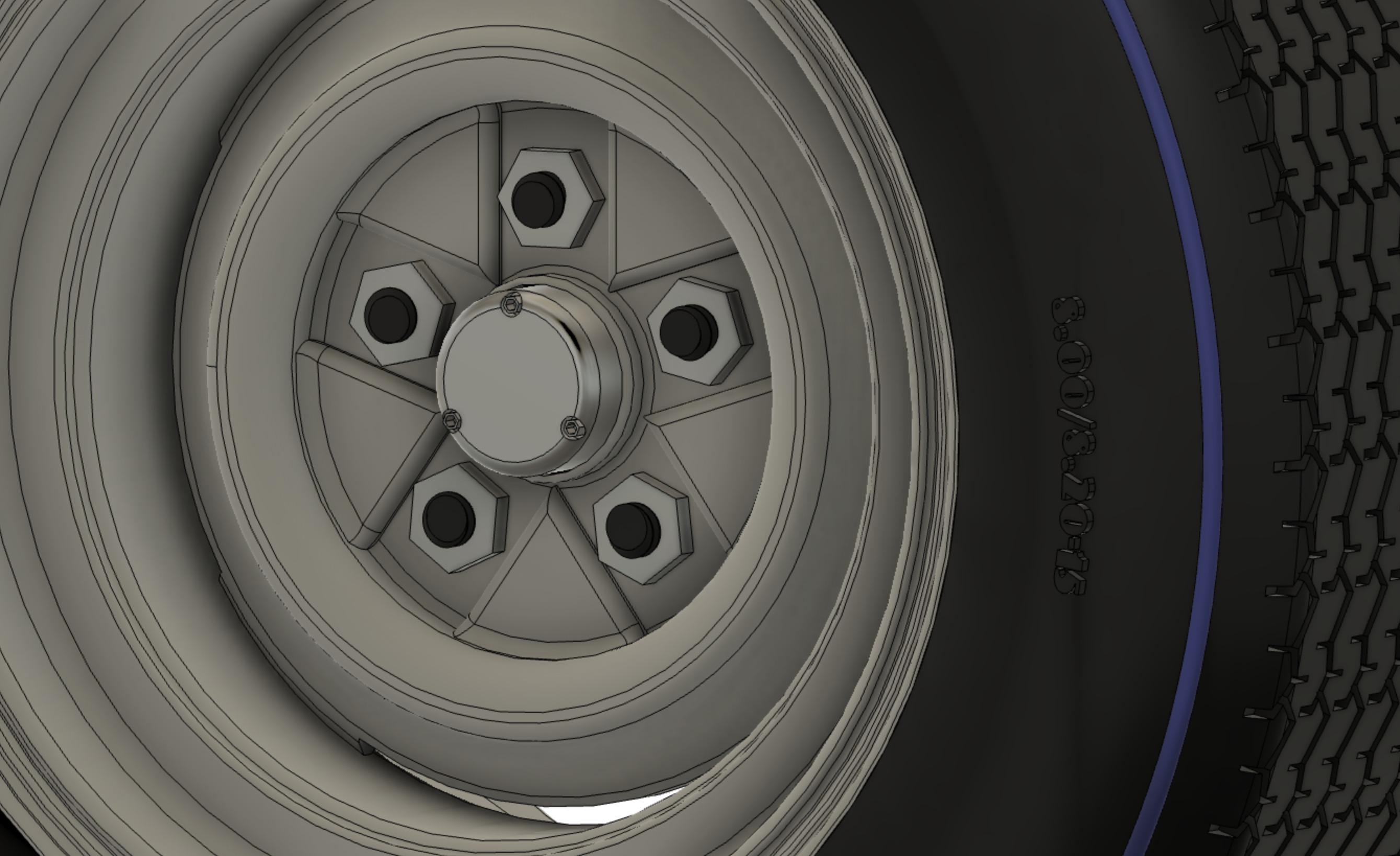 Nascar Wheels from 60s and 70s year plus Tires 3D model 3D printable ...