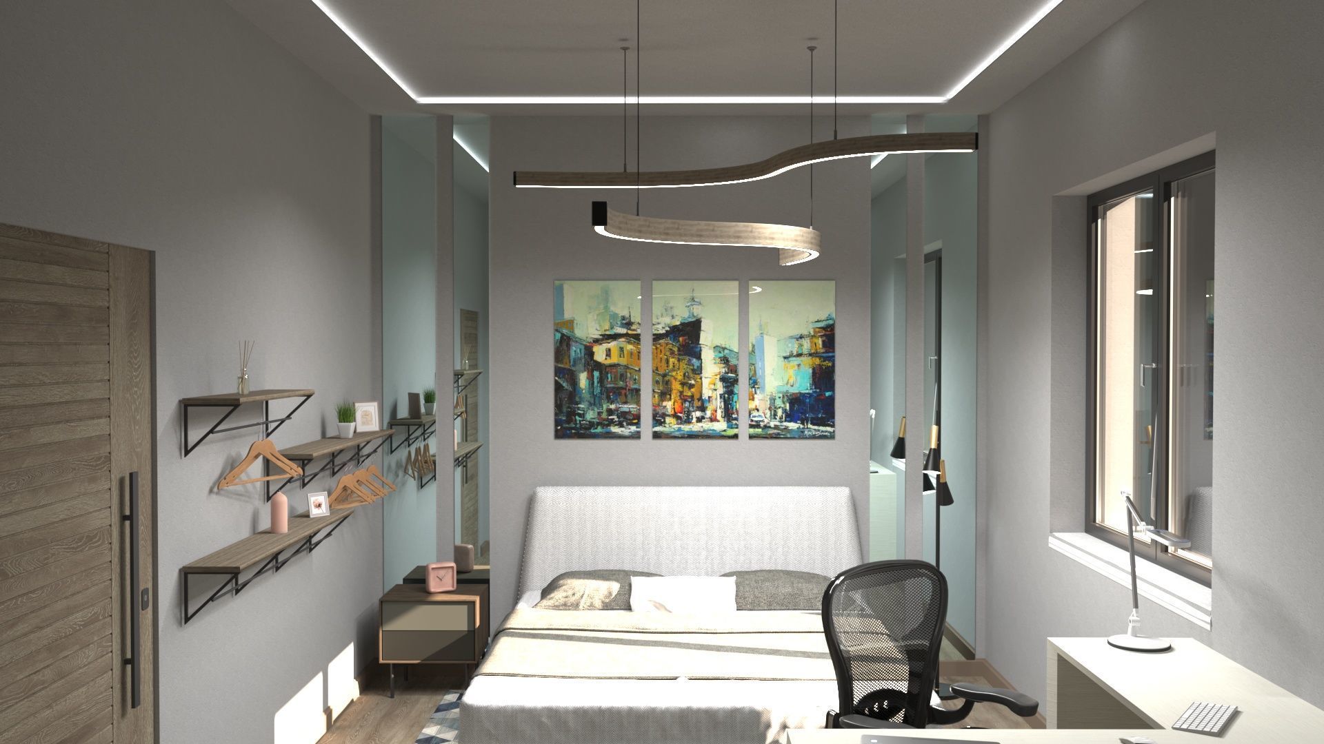 hi-tech Bedroom free 3D model | CGTrader