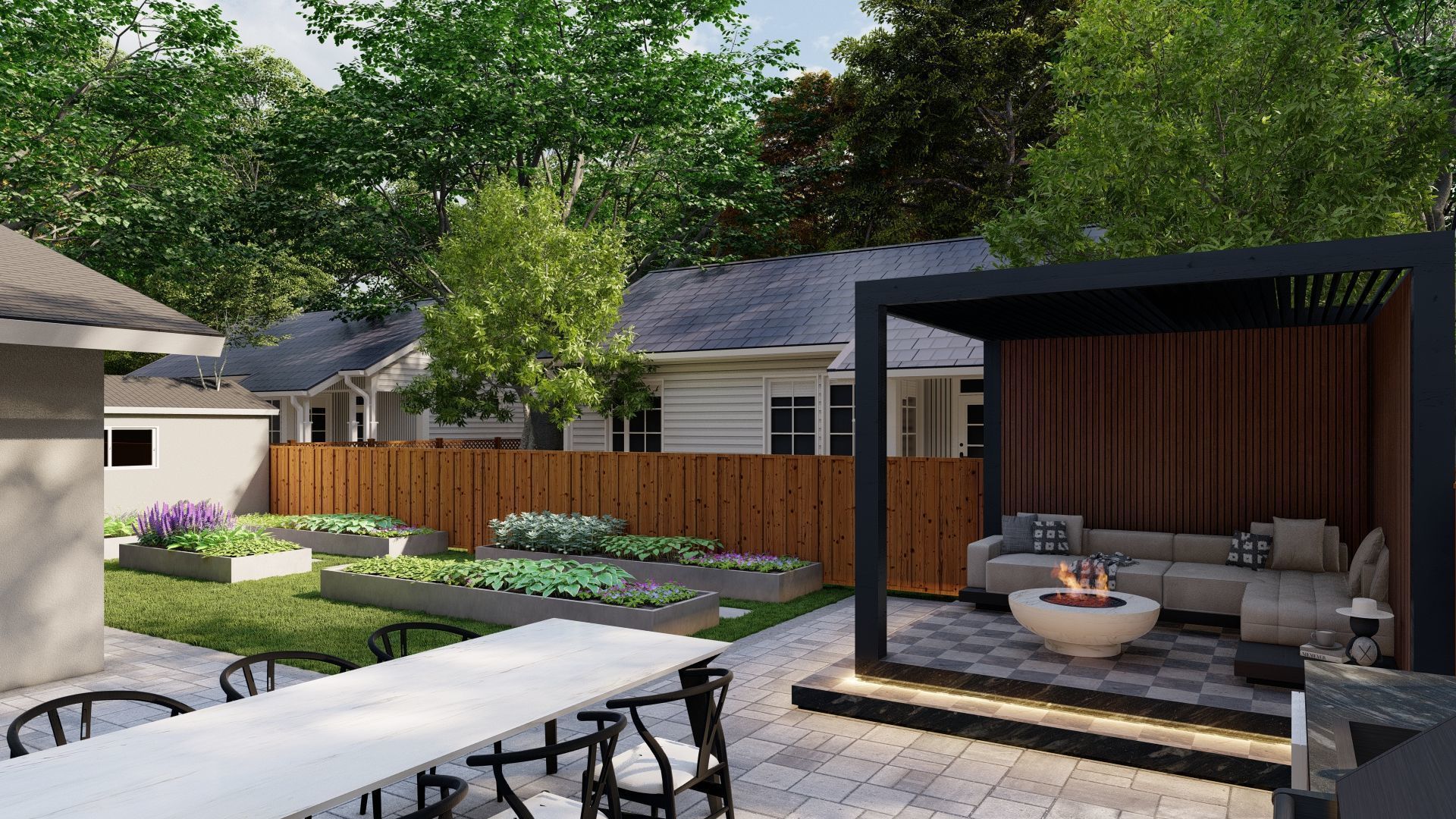 3D Exterior Scene 3D model design garden and landscape free 3D model ...