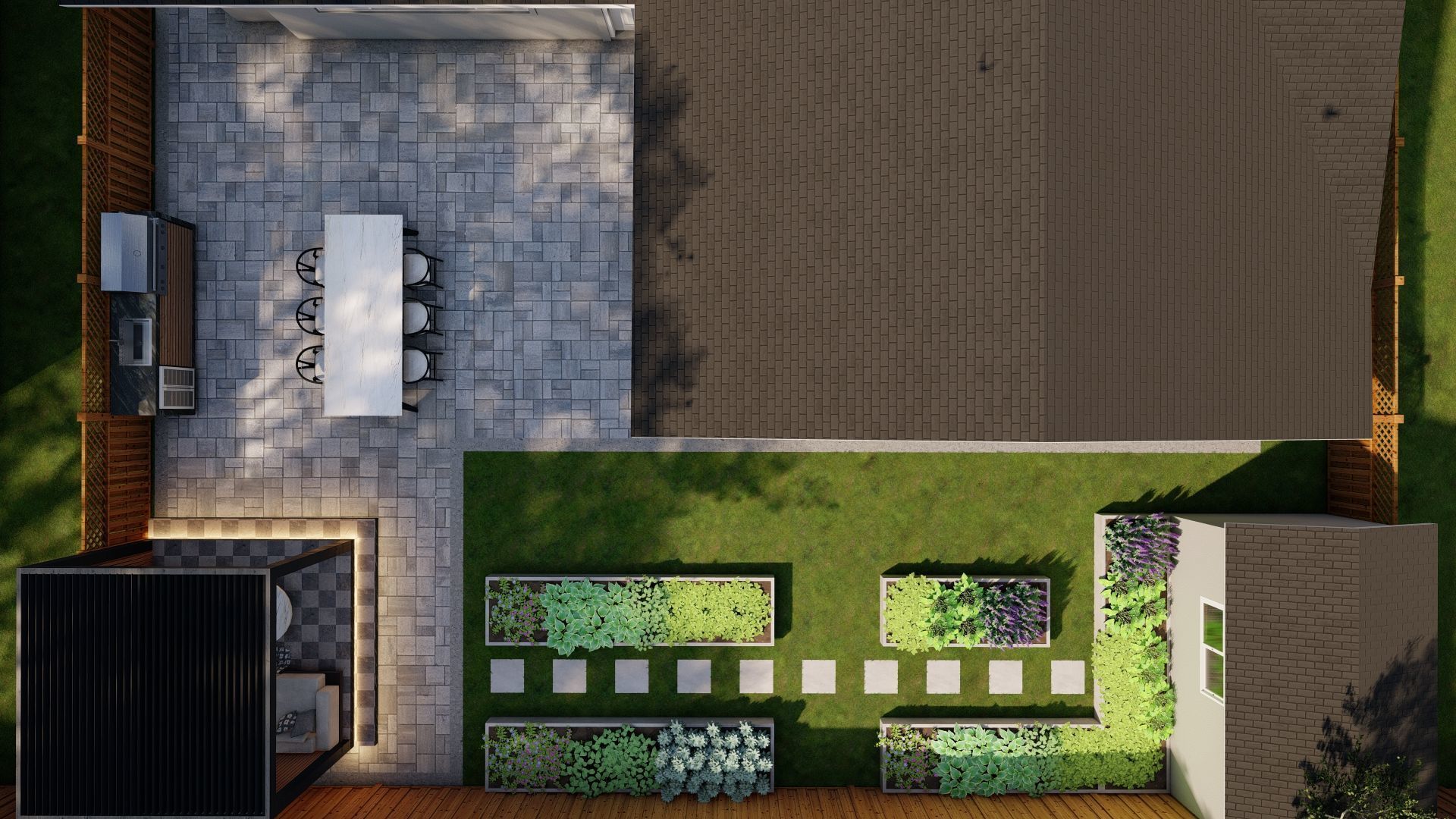 3D Exterior Scene 3D model design garden and landscape free 3D model ...