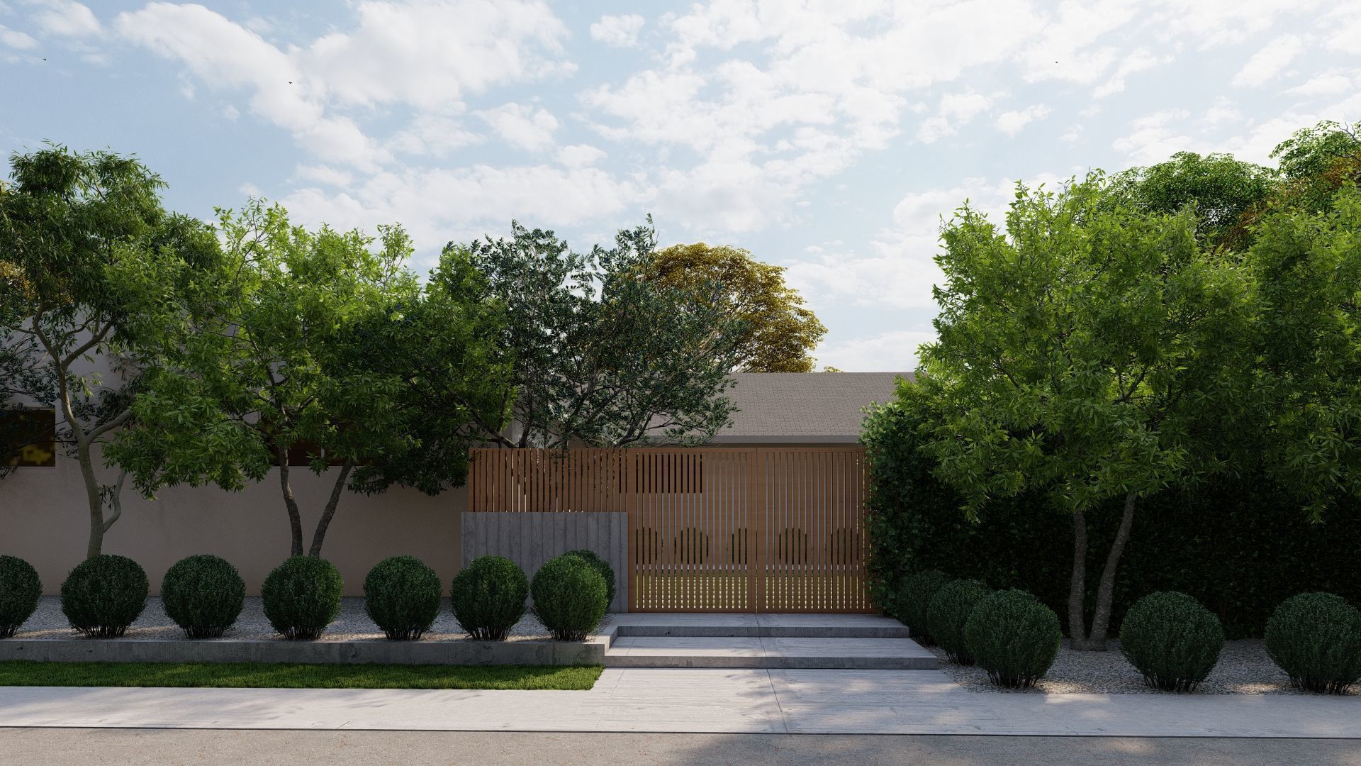 3D Exterior Scene 3D model design garden and landscape free 3D model ...