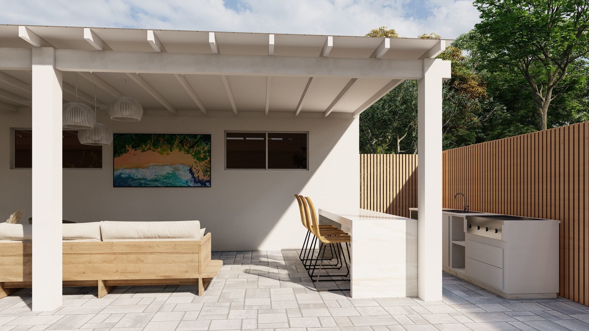 3D Exterior Scene 3D model design garden and landscape free 3D model ...