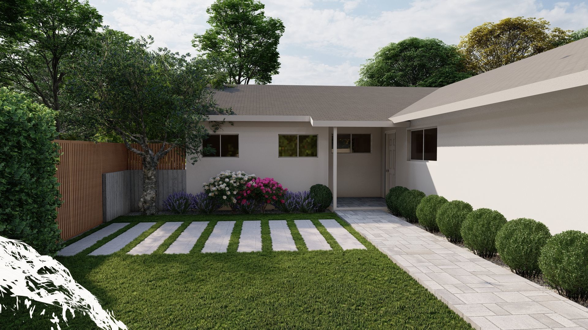 3D Exterior Scene 3D model design garden and landscape free 3D model ...