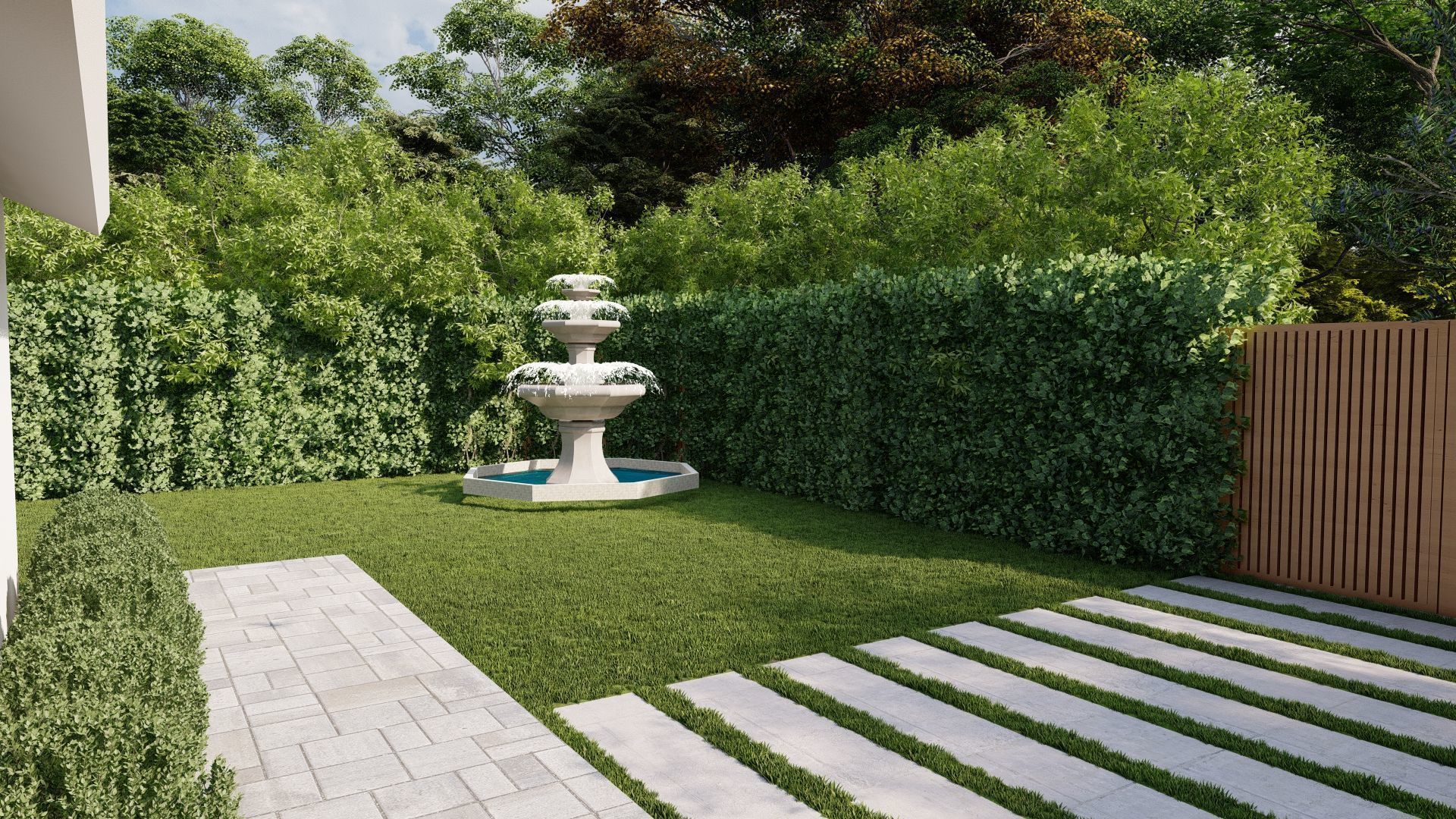 3D Exterior Scene 3D model design garden and landscape free 3D model ...