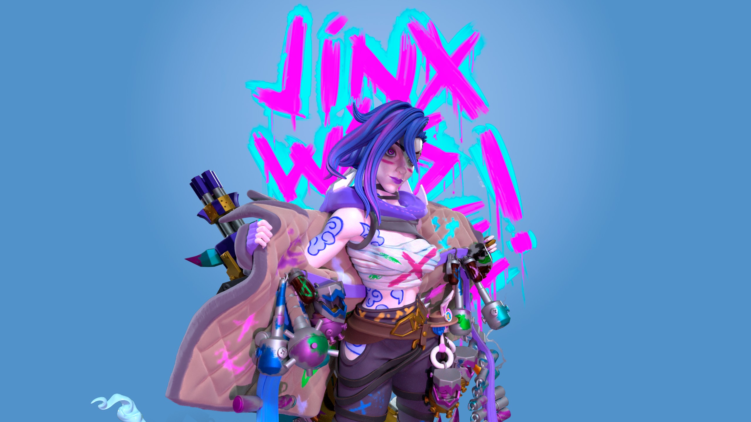 Fractured Jinx - Arcane 3D model 3D printable | CGTrader