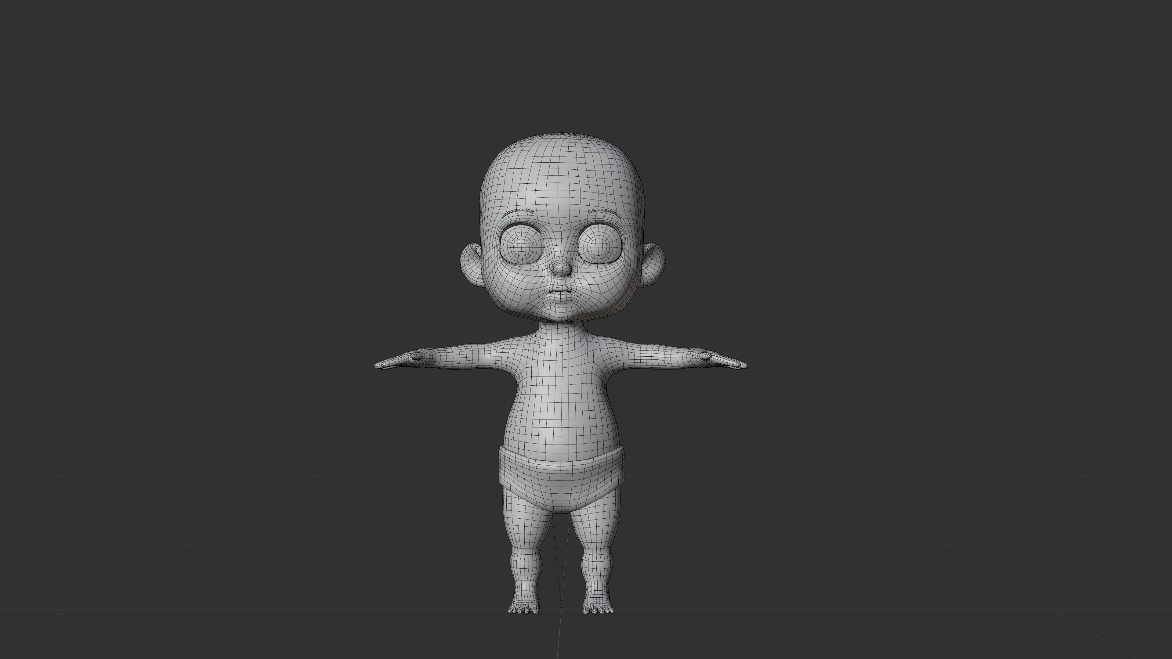 3D model Cartoon Baby - Stylized 3D Model Poor and Normal Skins VR / AR ...