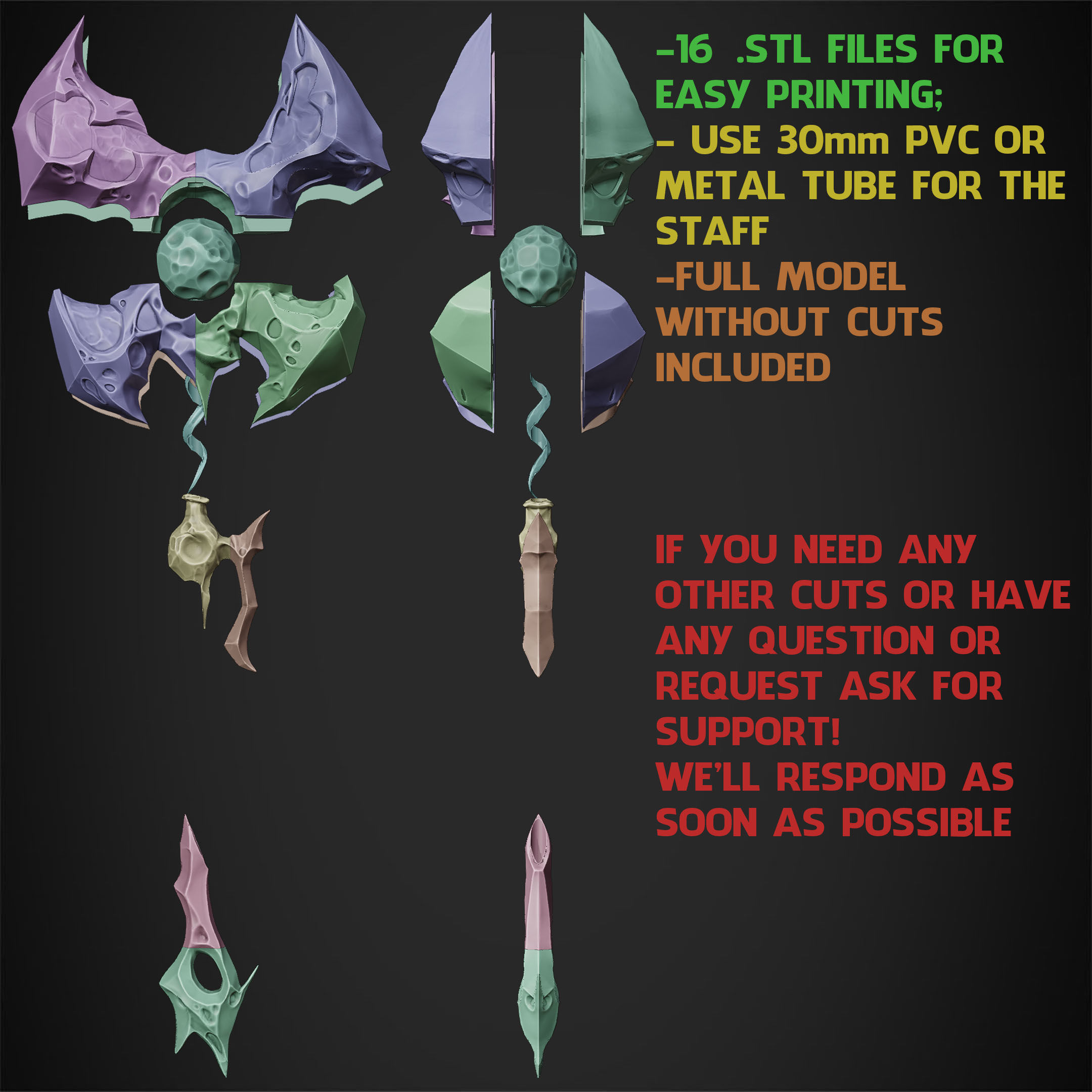 Arcane S2 Jayce Corrupted Hammer for Cosplay 3D model 3D printable ...