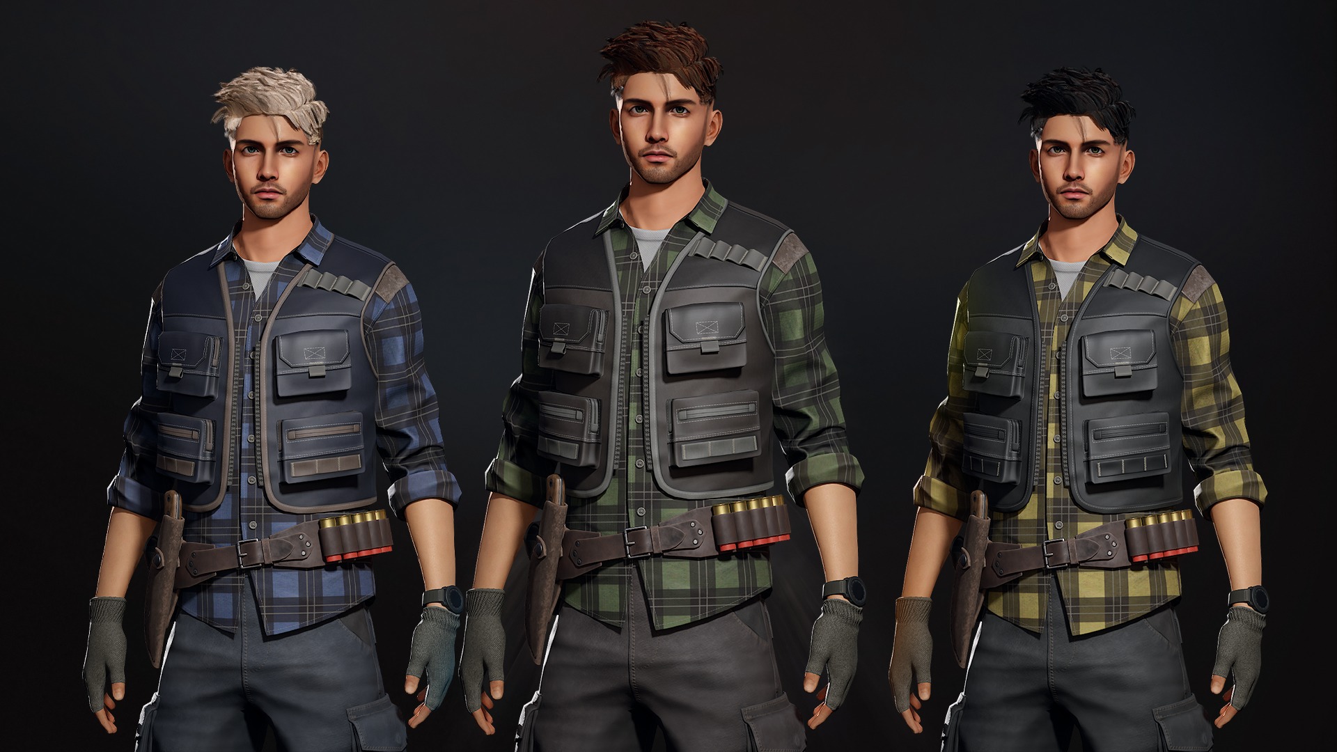 3D model Lumberjack Hunter - Male and Female Characters Game Ready VR ...