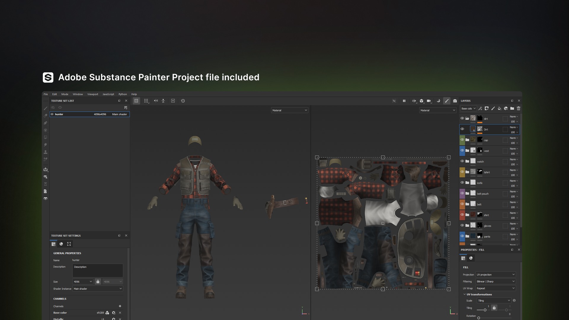 3D model Lumberjack Hunter - Male and Female Characters Game Ready VR ...