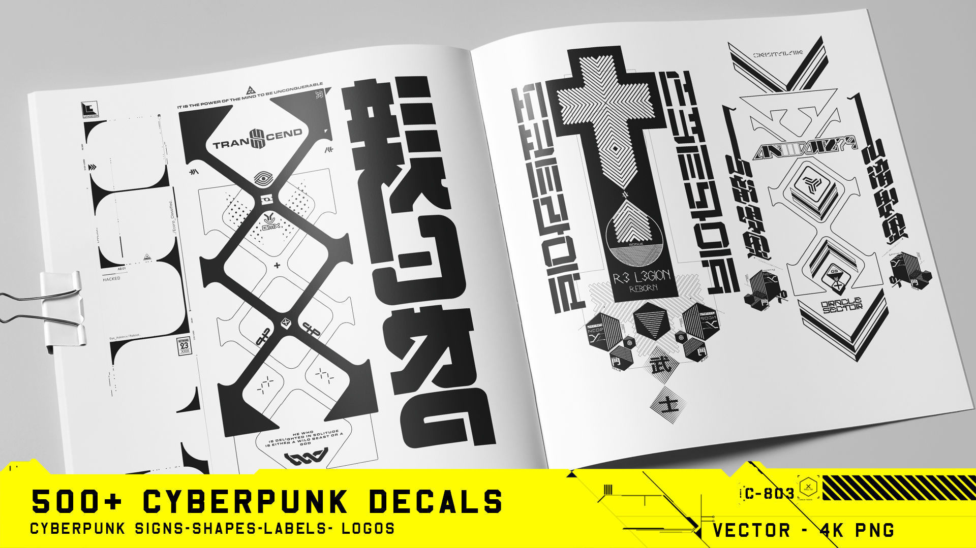 500 Cyberpunk Decals Megapack Texture | CGTrader