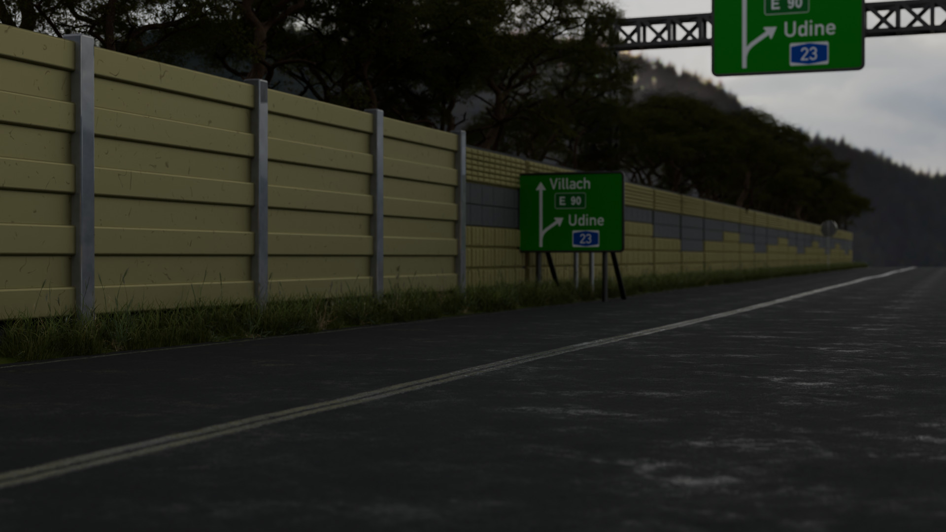 BLENDER Highway Signs and Barriers free 3D model | CGTrader