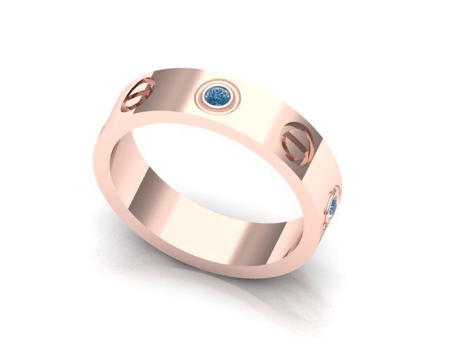 cartier love ring with diamond free 3D model 3D printable | CGTrader