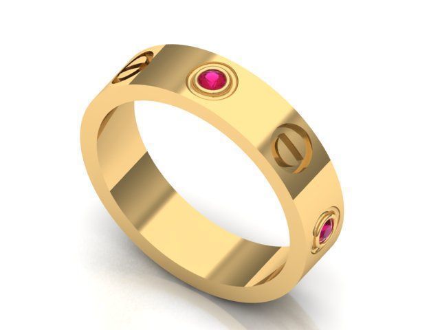 cartier love ring with diamond free 3D model 3D printable | CGTrader