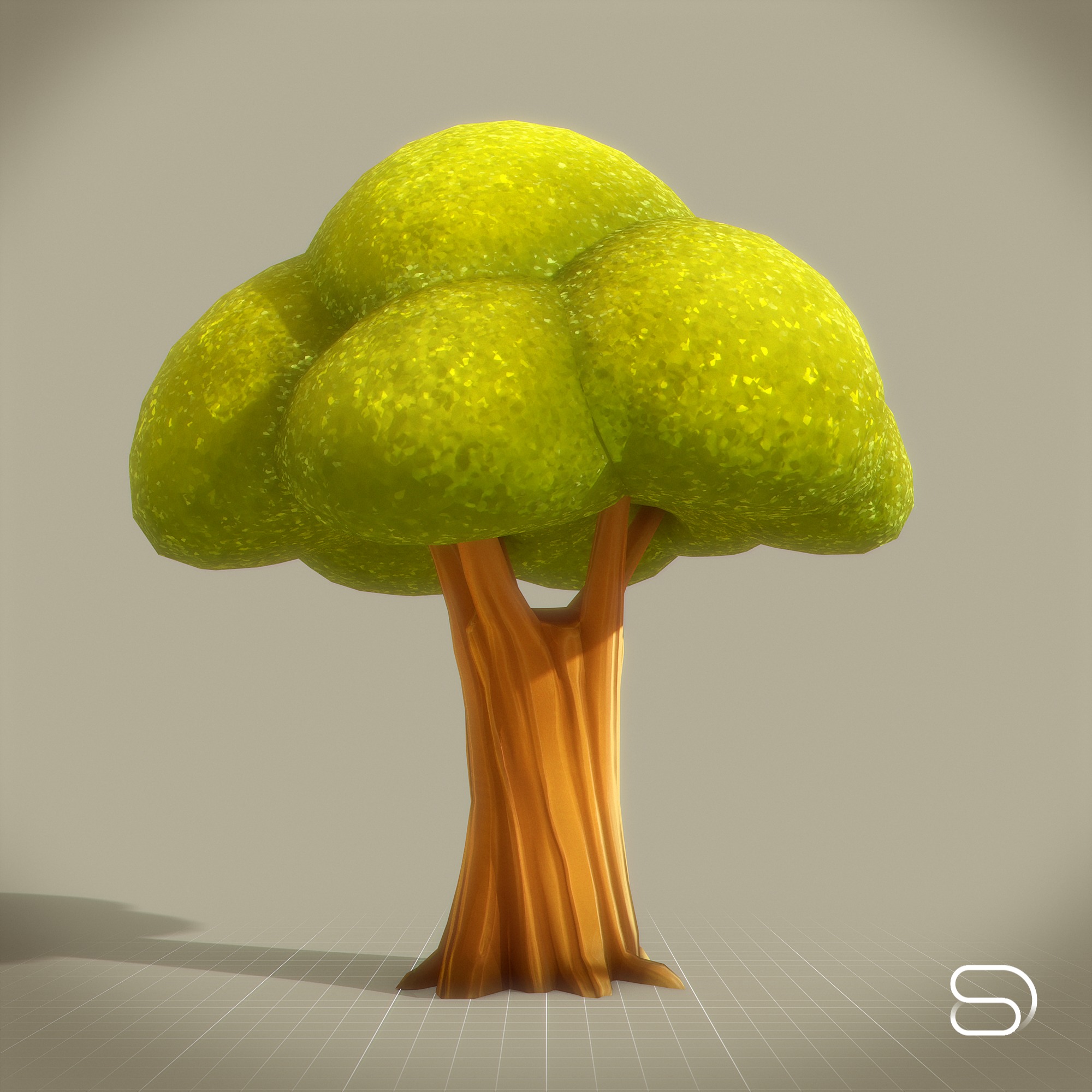 Stylized Cartoon Tree free VR / AR / low-poly 3D model | CGTrader