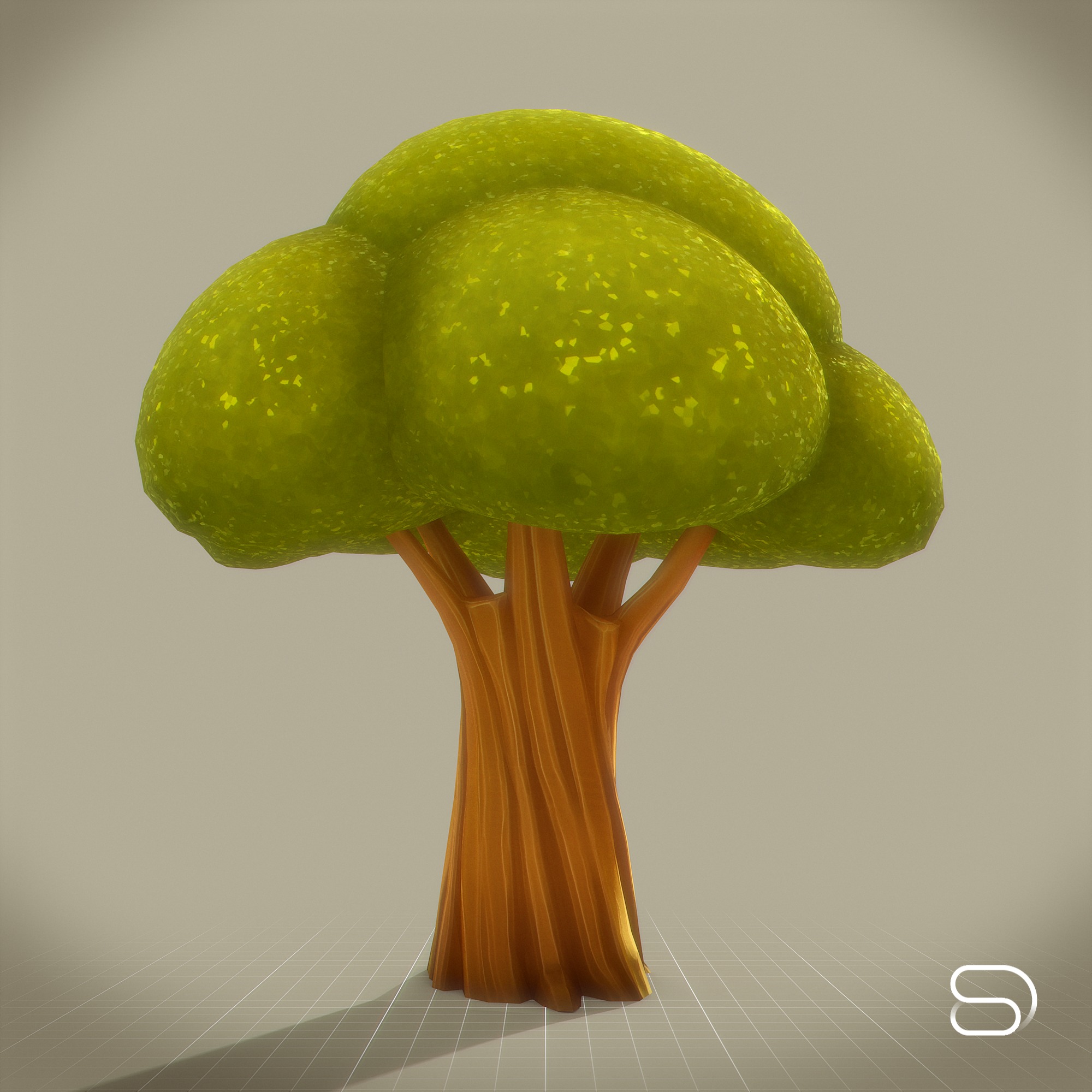 Stylized Cartoon Tree free VR / AR / low-poly 3D model | CGTrader