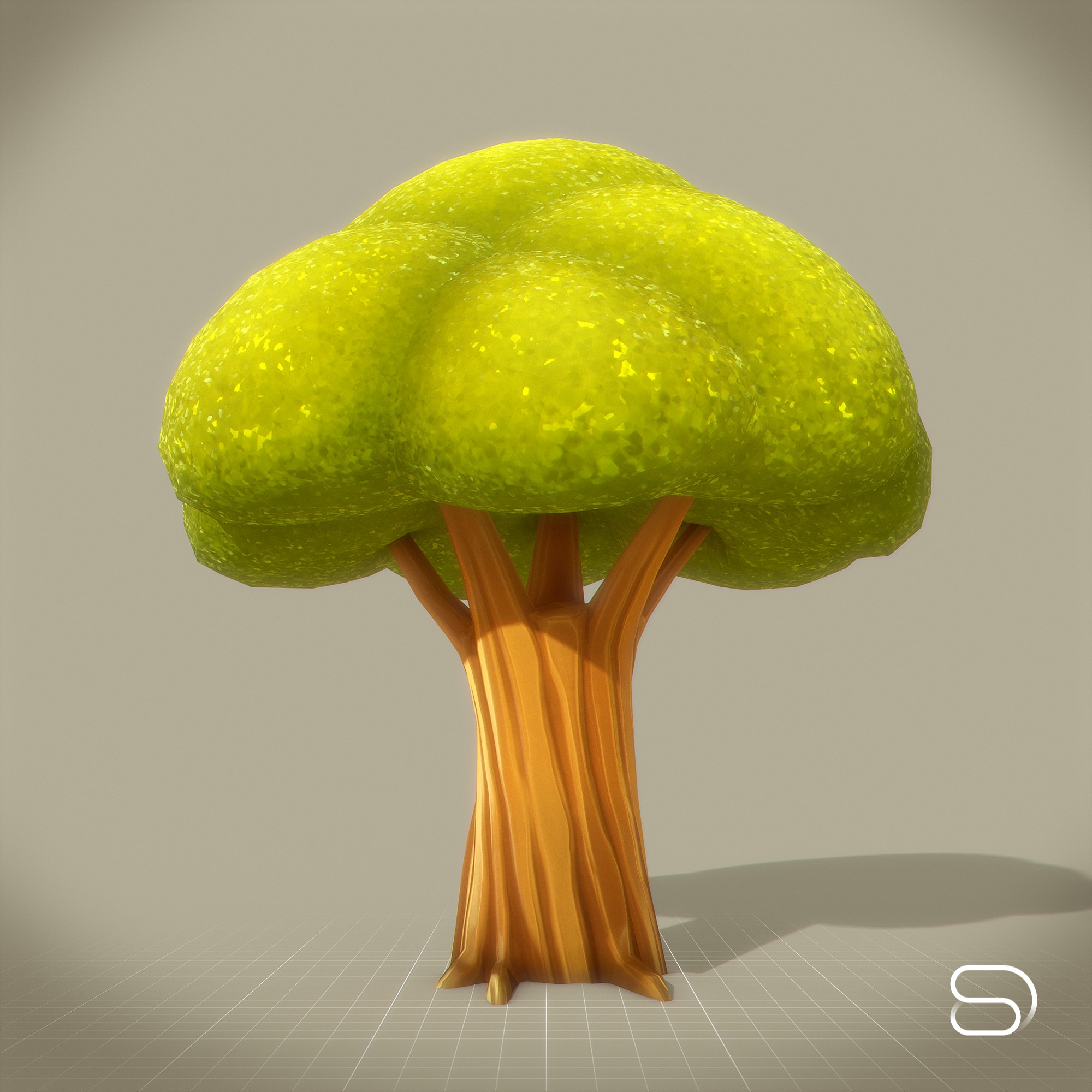 Stylized Cartoon Tree free VR / AR / low-poly 3D model | CGTrader