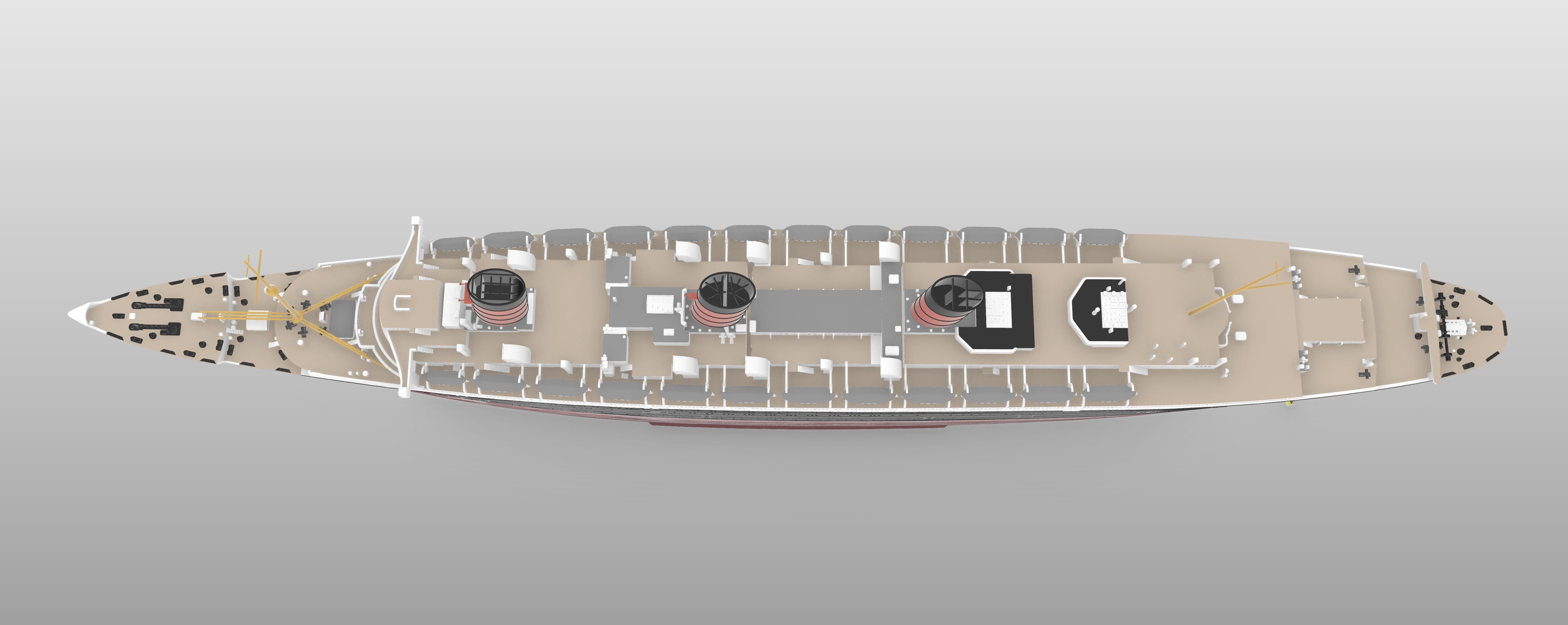 RMS QUEEN MARY ocean liner 1-450 printable model kit 3D model 3D ...