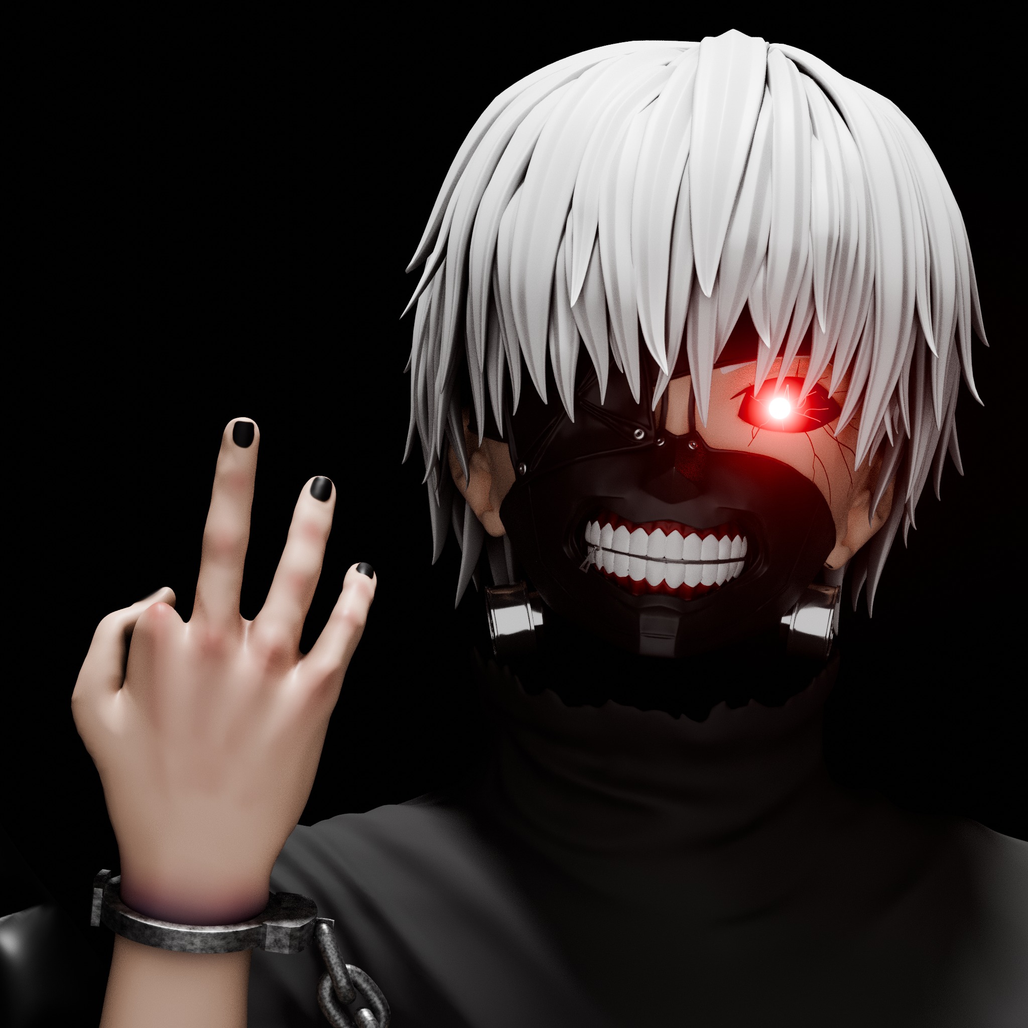kaneki ken tokyo ghoul rigged 4 poses 3D model rigged | CGTrader