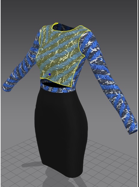 Free lady office blue dress marvelous designer free VR / AR / low-poly ...