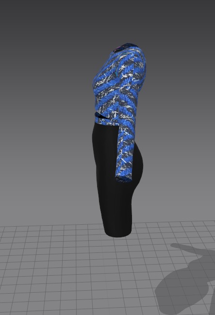 Free lady office blue dress marvelous designer free VR / AR / low-poly ...