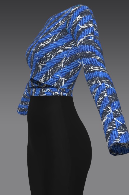 Free lady office blue dress marvelous designer free VR / AR / low-poly ...