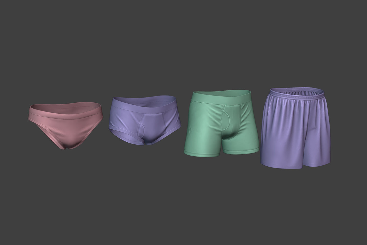 Pack Clothing high-poly Male Underwear 3D model | CGTrader