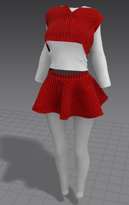 Free skirt with uniform dress in marvelous designer free VR / AR / low ...