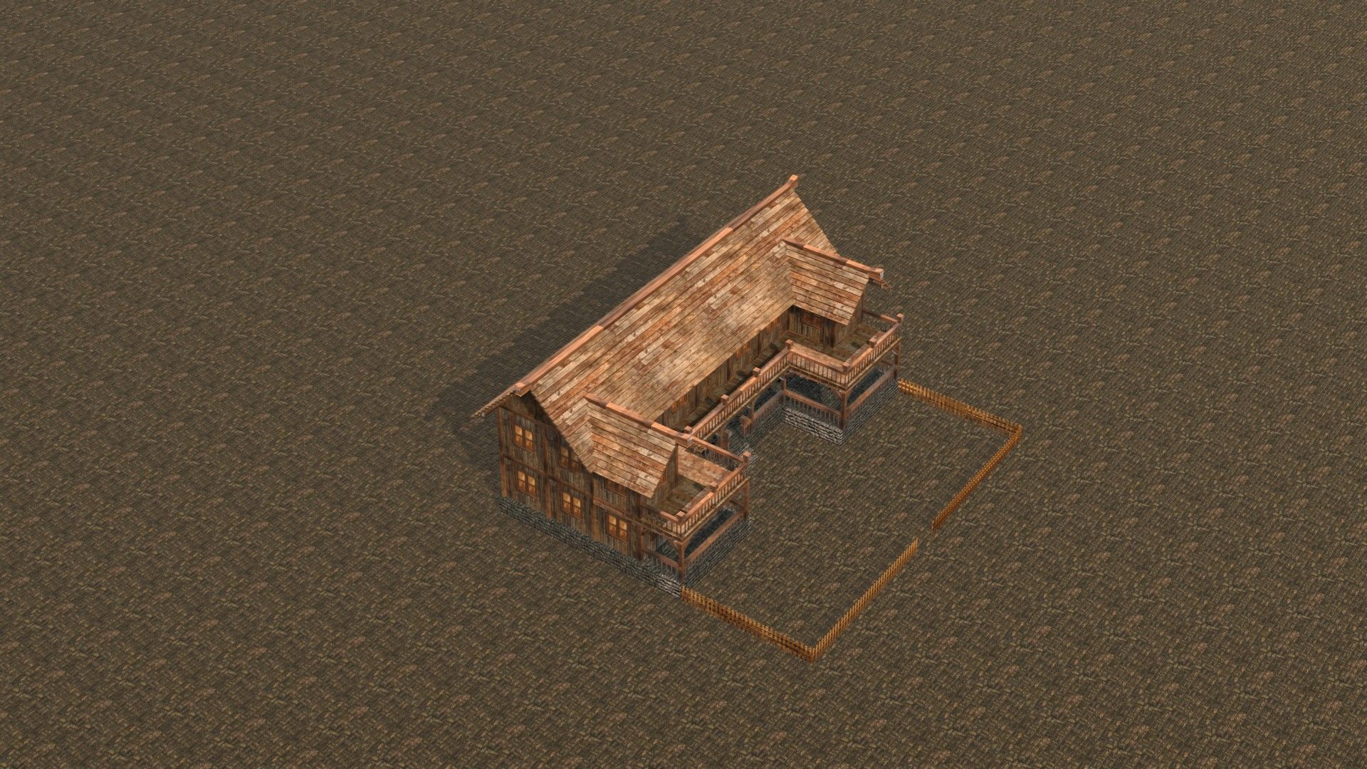 3D model village house low poly medieval house VR / AR / low-poly ...