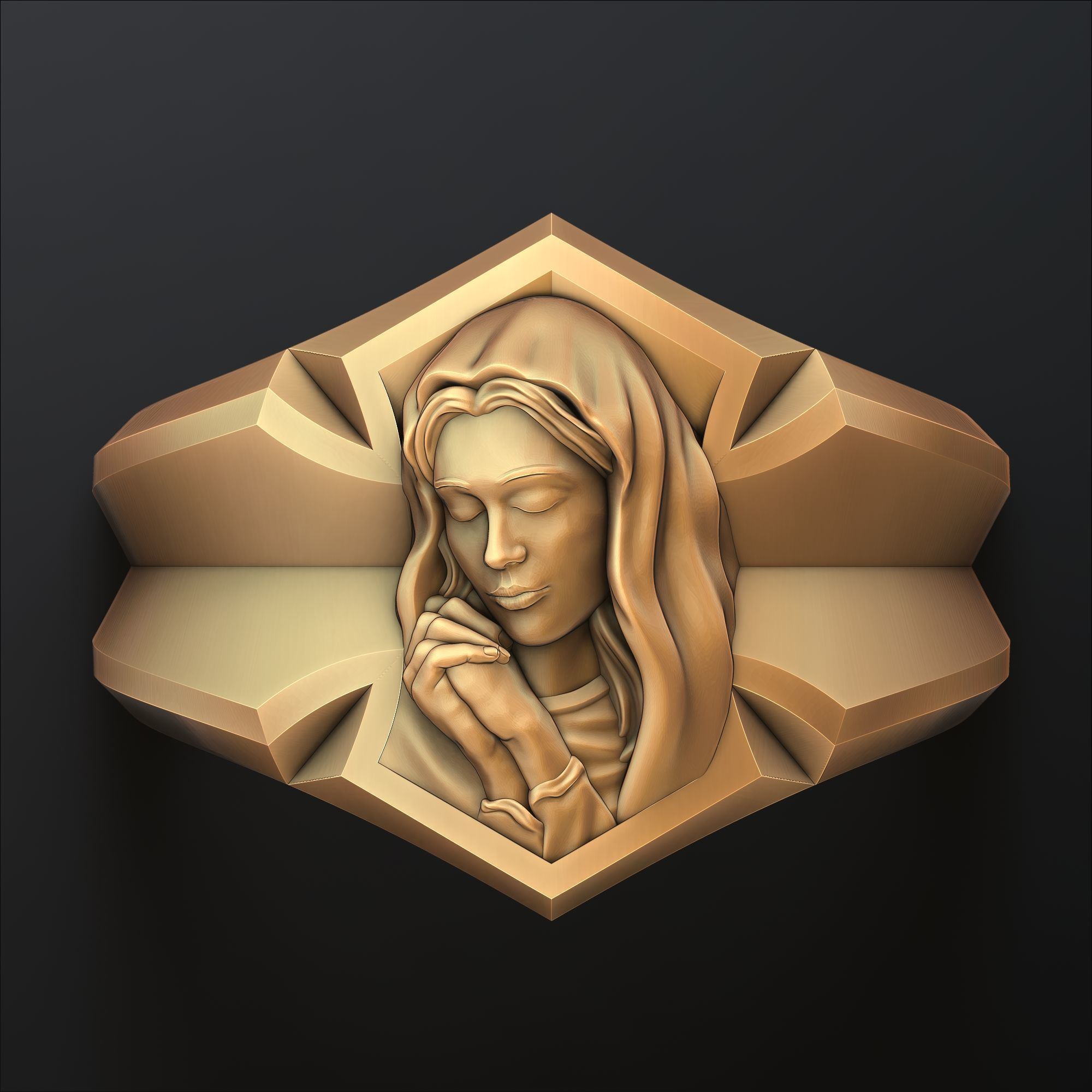 Praying Holy Mary Ring 3D model 3D printable | CGTrader