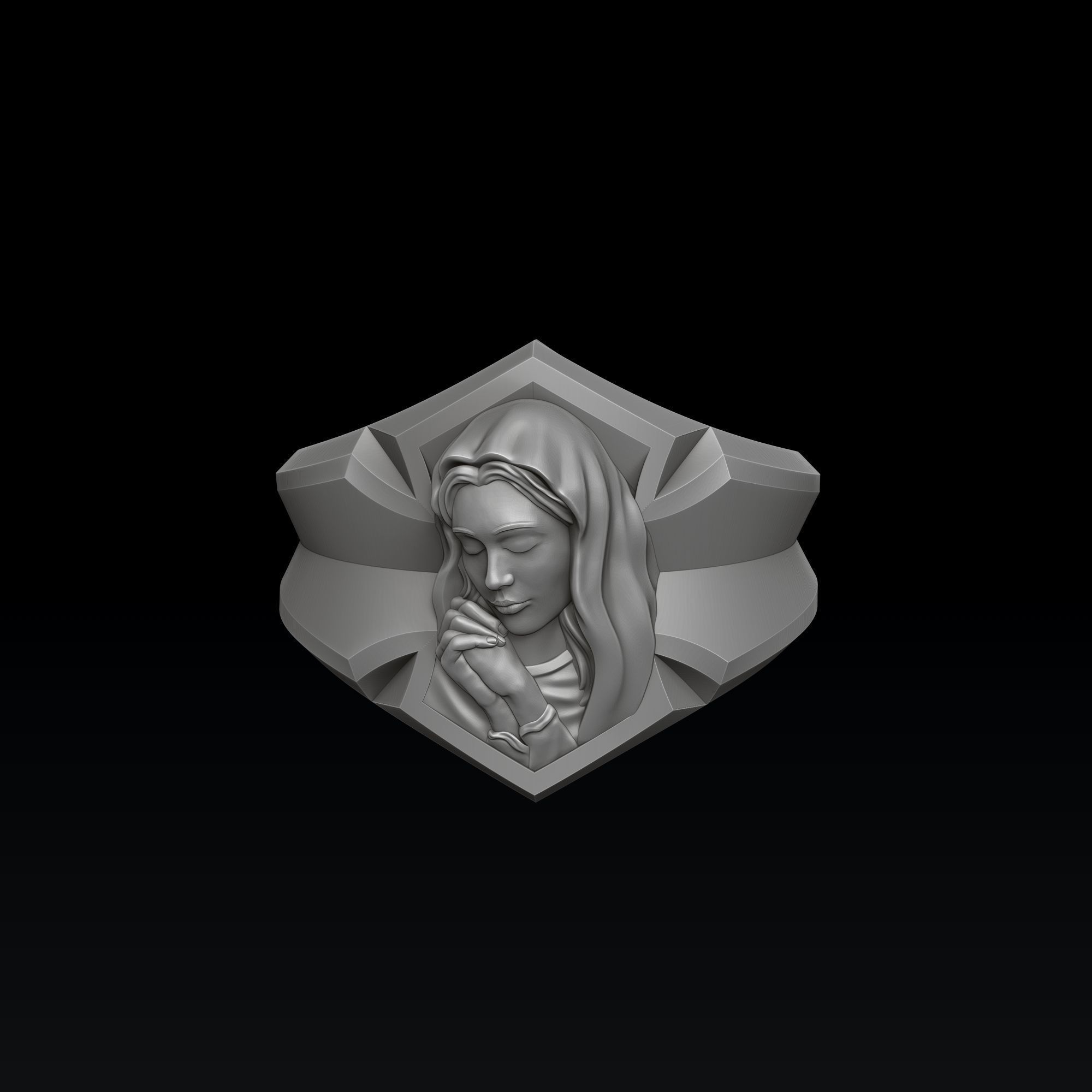 Praying Holy Mary Ring 3D model 3D printable | CGTrader