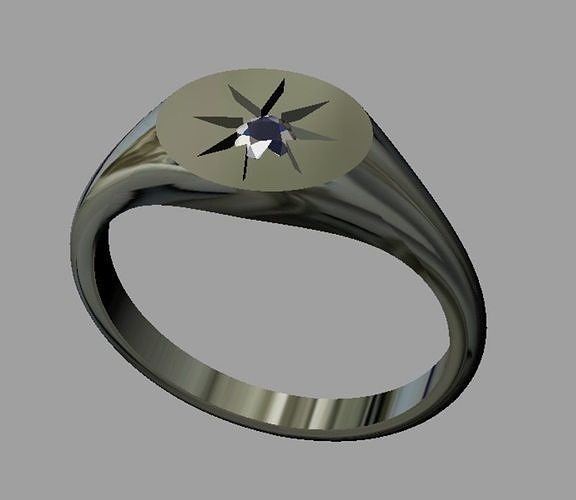 Signet Ring 3D model 3D printable | CGTrader