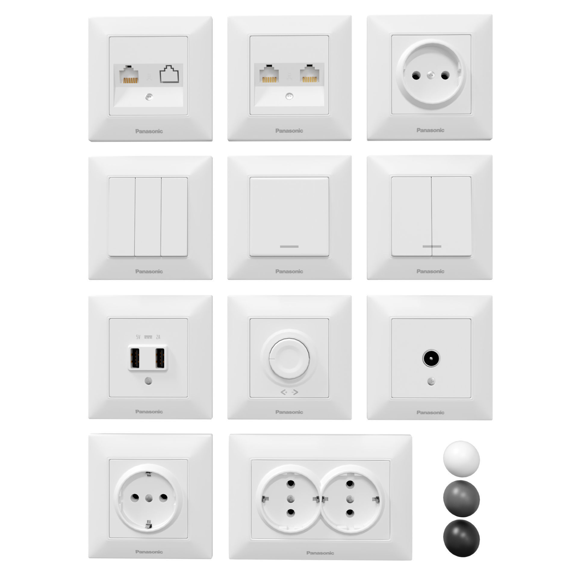 Panasonic Sockets and switches 3D model | CGTrader
