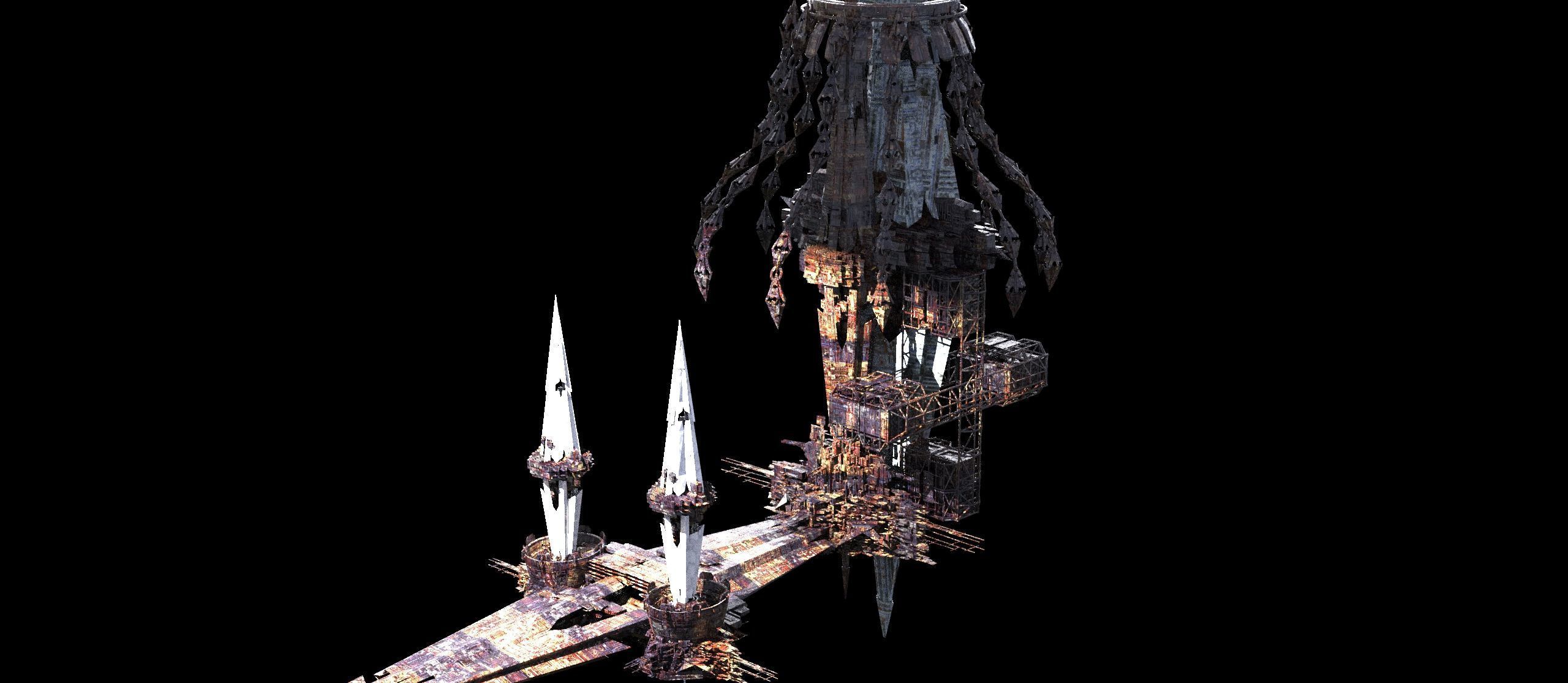 Alien planet mining station 3D model | CGTrader