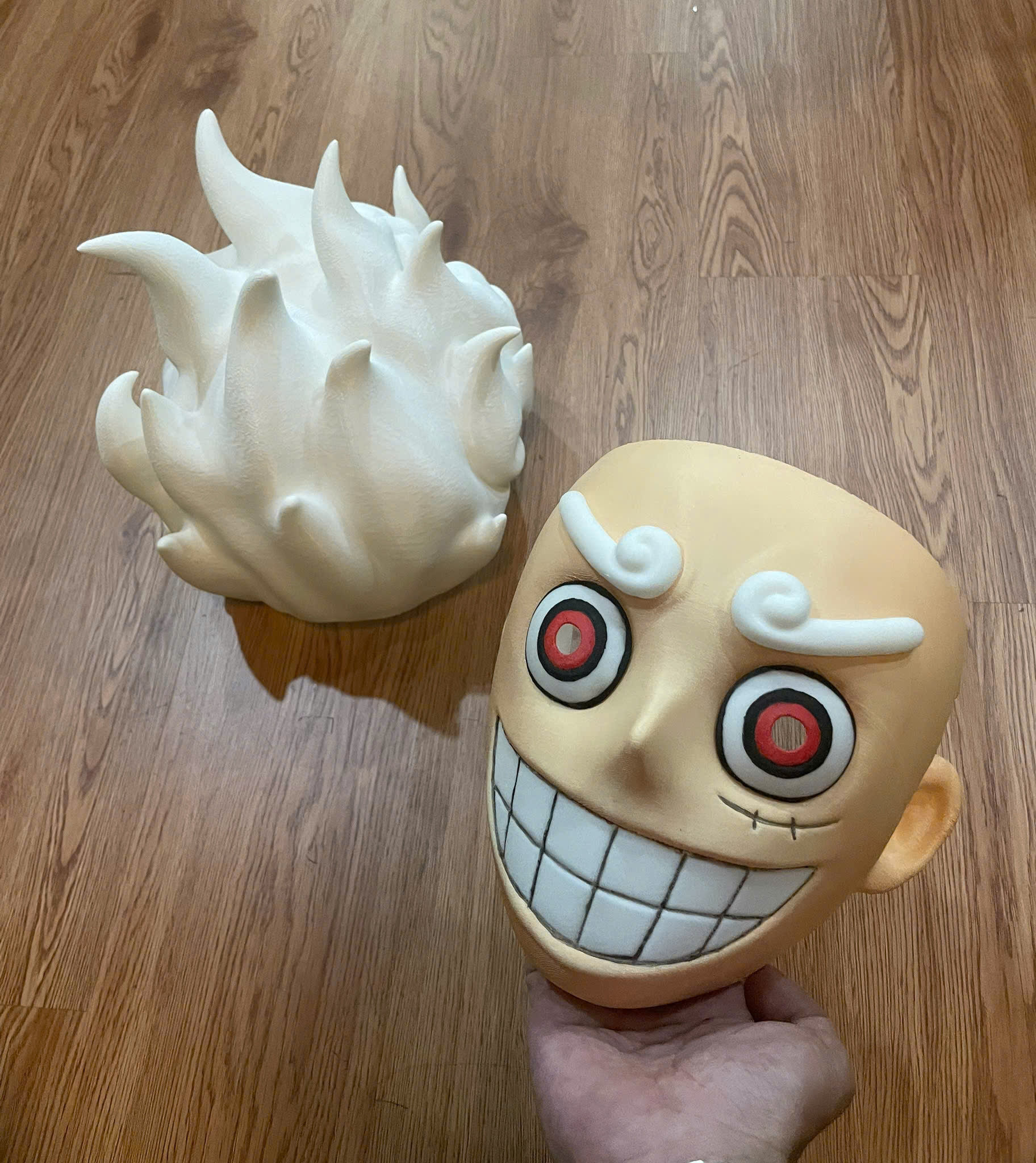 Luffy Gear 5 Head Decor Mask - Wearable - One Piece Cosplay 3D model 3D ...