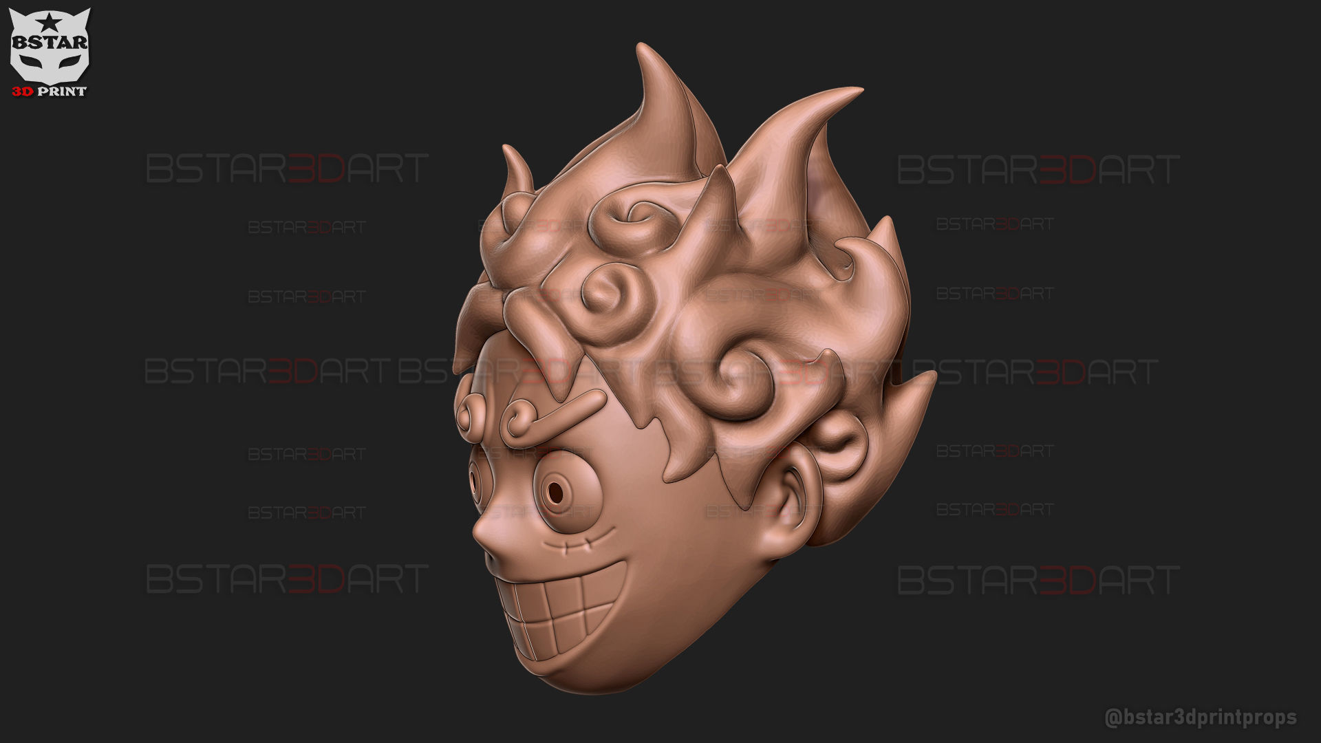 Luffy Gear 5 Head Decor Mask - Wearable - One Piece Cosplay 3D model 3D ...