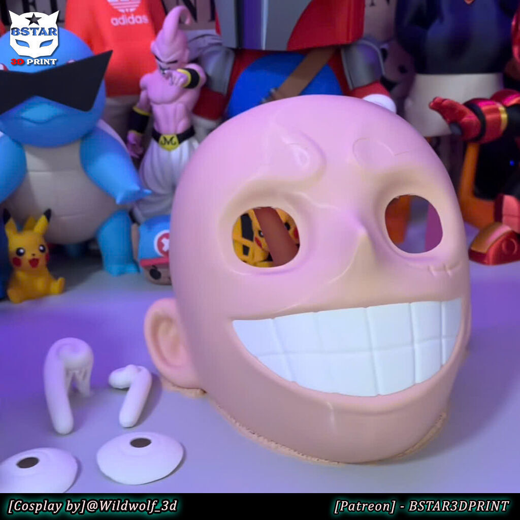 Luffy Gear 5 Head Decor Mask - Wearable - One Piece Cosplay 3D model 3D ...