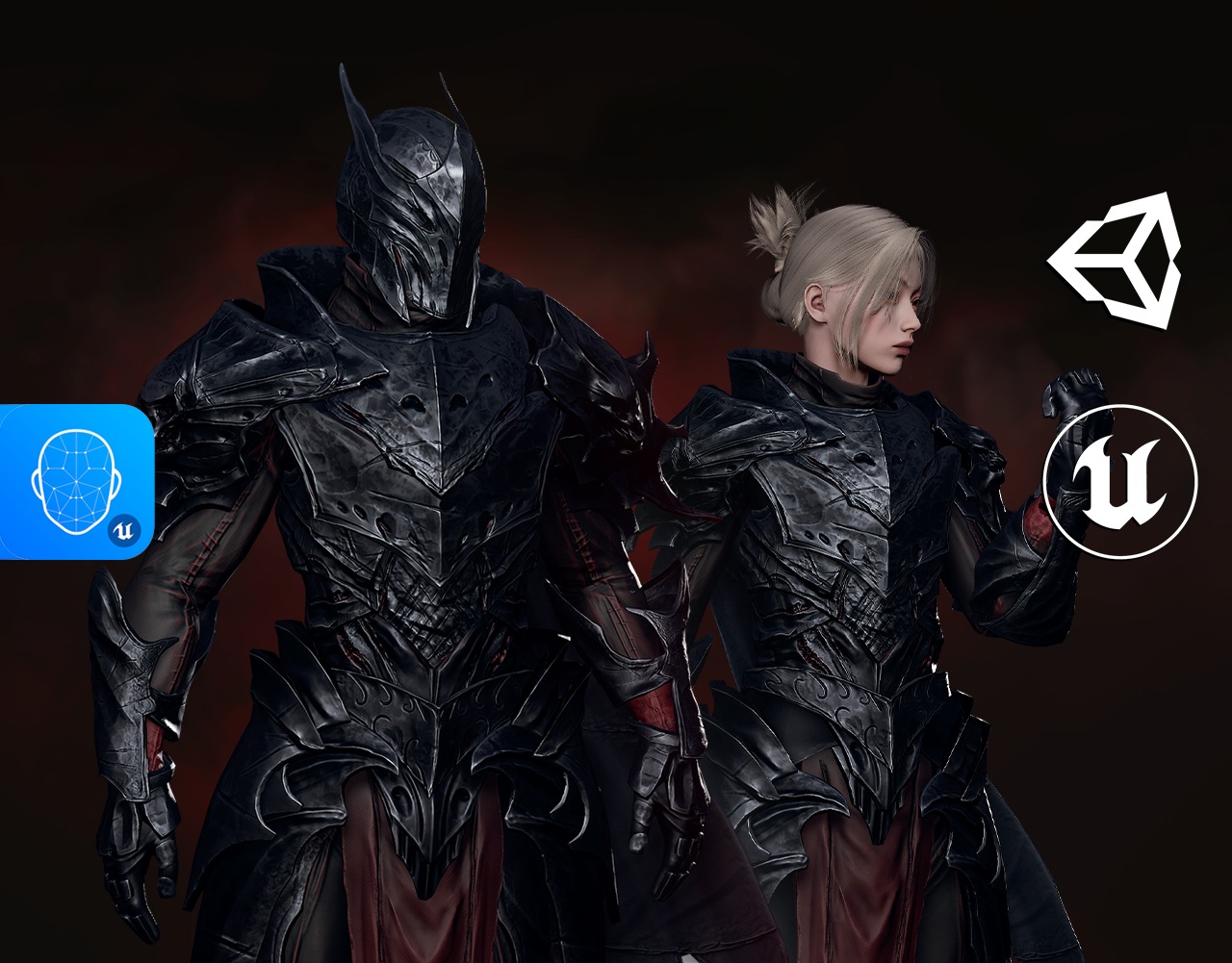 3D model Death Knight - RPG Dark Fantasy Modular Female and Male VR ...