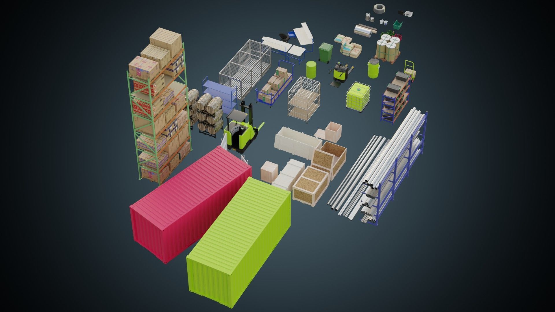 Warehouse Props Collection 1 Basic VR / AR / low-poly | CGTrader