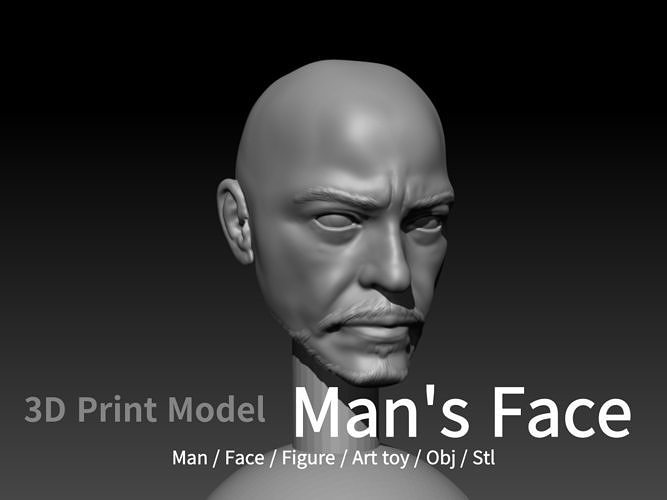 face man free 3D model 3D printable | CGTrader
